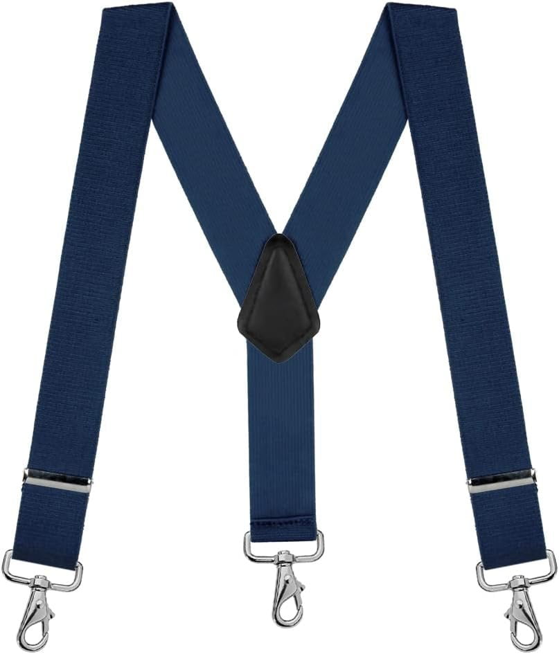 Suspender Store 2 Inch Wide Trigger Snap Suspenders - NAVY 42" for 5'0 ...