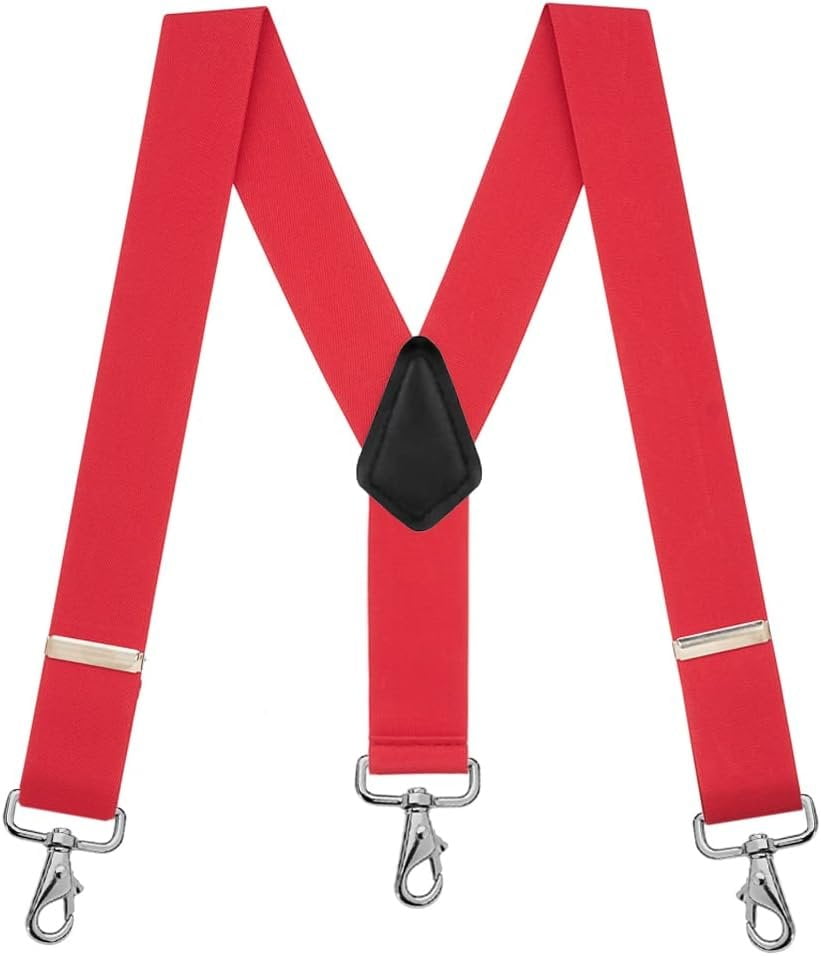 Suspender Store 2 Inch Wide Trigger Snap Suspenders - RED 48" for 5'9 ...