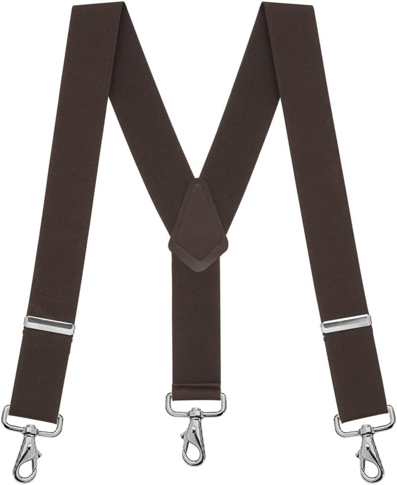 Suspender Store 2 Inch Wide Trigger Snap Suspenders - BROWN 48" for 5'9 ...