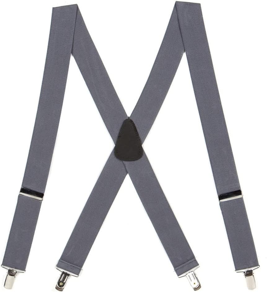 SuspenderStore Solid Color X-Back Suspenders - 1.5-Inch Wide Elastic ...
