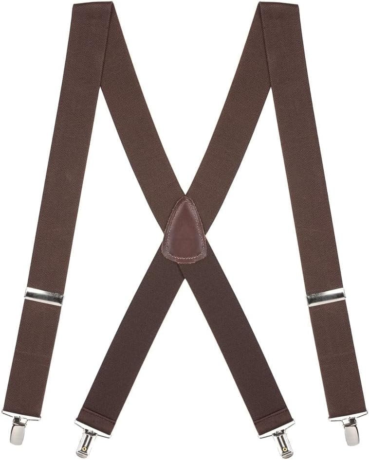 SuspenderStore Solid Color X-Back Suspenders - 1.5-Inch Wide Elastic ...
