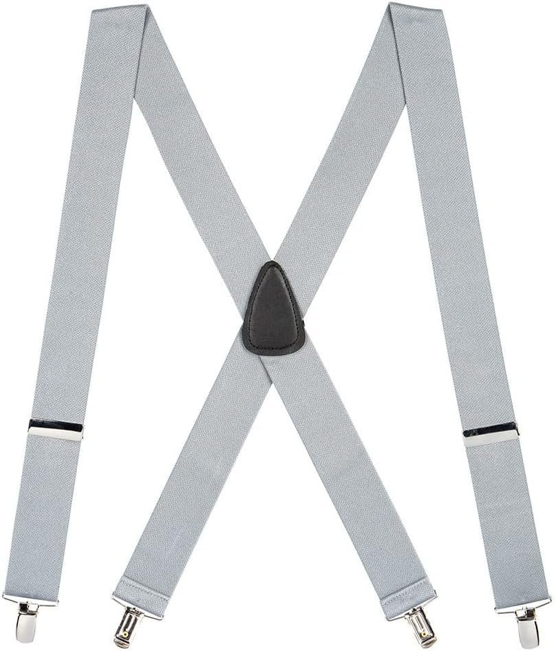 SuspenderStore Solid Color X-Back Suspenders - 1.5-Inch Wide Elastic ...
