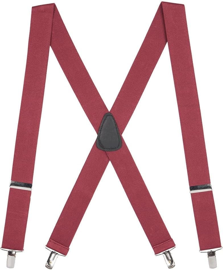 SuspenderStore Solid Color X-Back Suspenders - 1.5-Inch Wide Elastic ...