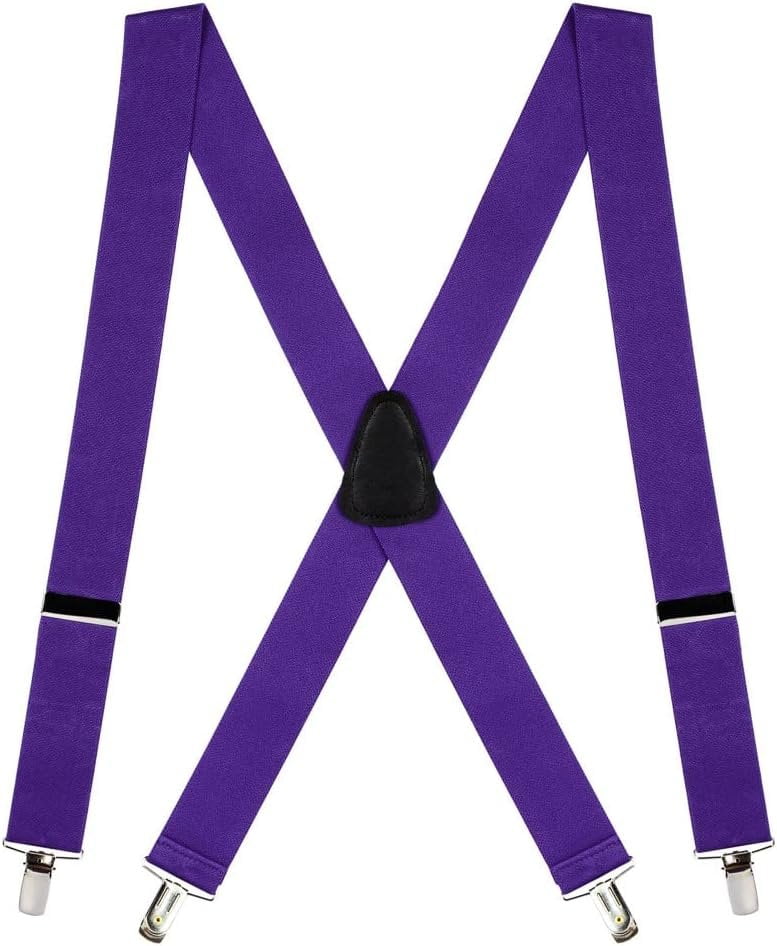 SuspenderStore Solid Color X-Back Suspenders - 1.5-Inch Wide Elastic ...