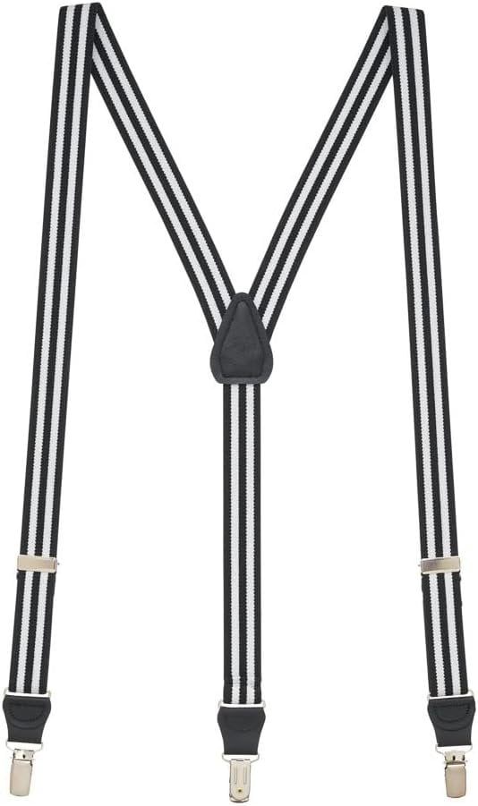 Suspender Store Dressy Striped Suspenders - 1-Inch Wide Elastic - Y ...