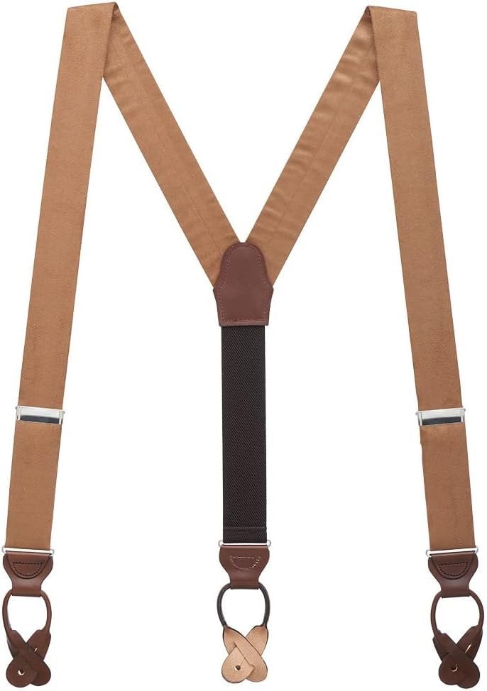 Suspender Store Stylish Suede Suspenders - 1.38-Inch Wide Straps - Y ...