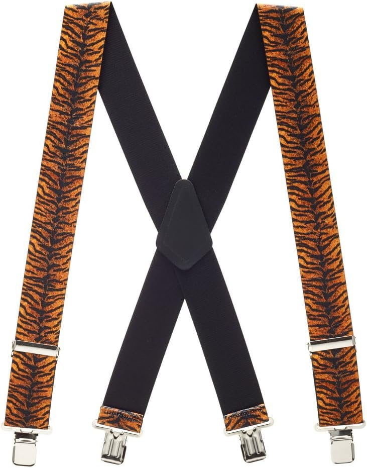 Suspender Store Novelty Tiger Suspenders - 2-Inch Wide Elastic - X-Back ...