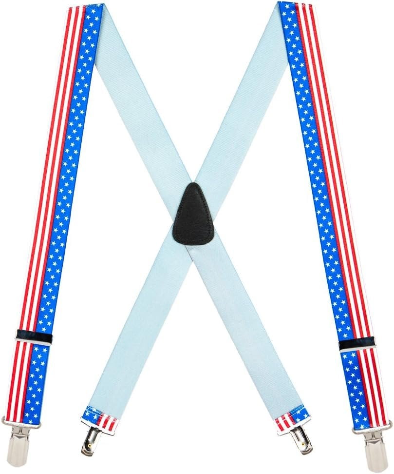 SuspenderStore USA Stars & Stripes Suspenders - 1.5-Inch Wide Elastic ...