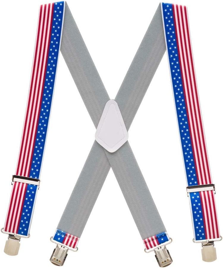 SuspenderStore Usa Stars & Stripes Suspenders - 2-Inch Wide - Pin Clip ...