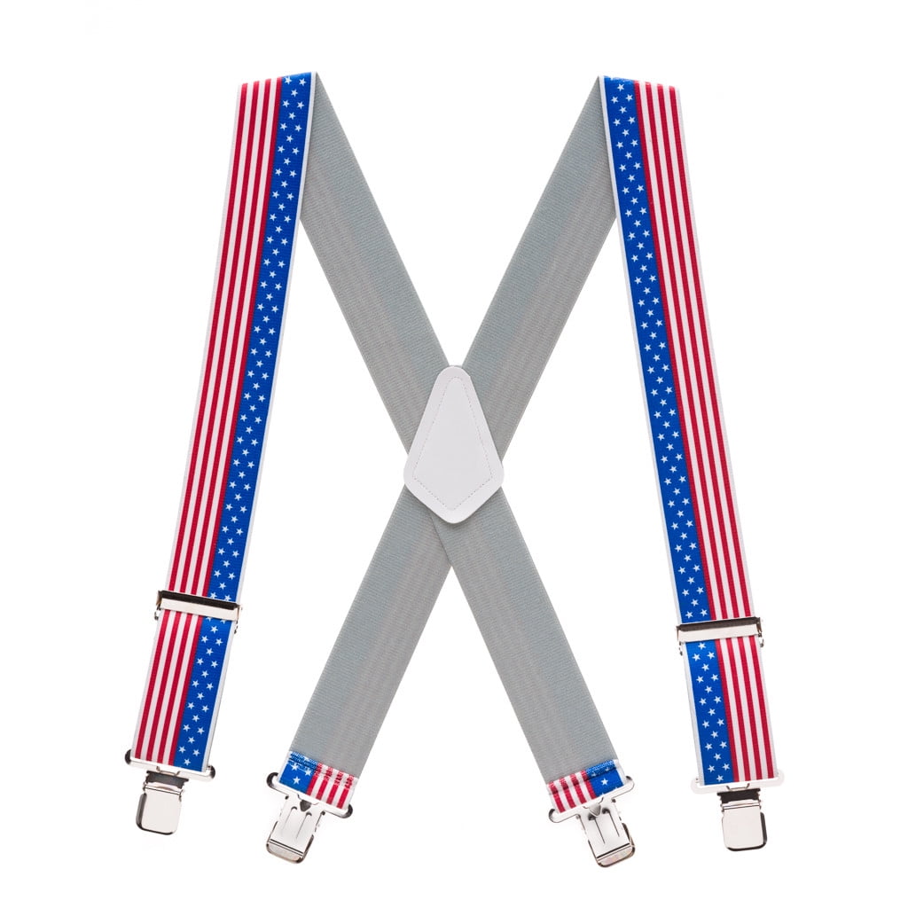 SuspenderStore Usa Stars & Stripes Suspenders - 2-Inch Wide Elastic ...