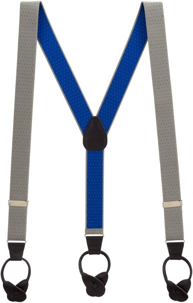 SuspenderStore Woven Pin Dot Suspenders- 1.38-Inch Wide Elastic ...
