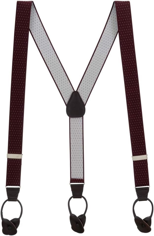 SuspenderStore Woven Pin Dot Suspenders- 1.38-Inch Wide Elastic ...