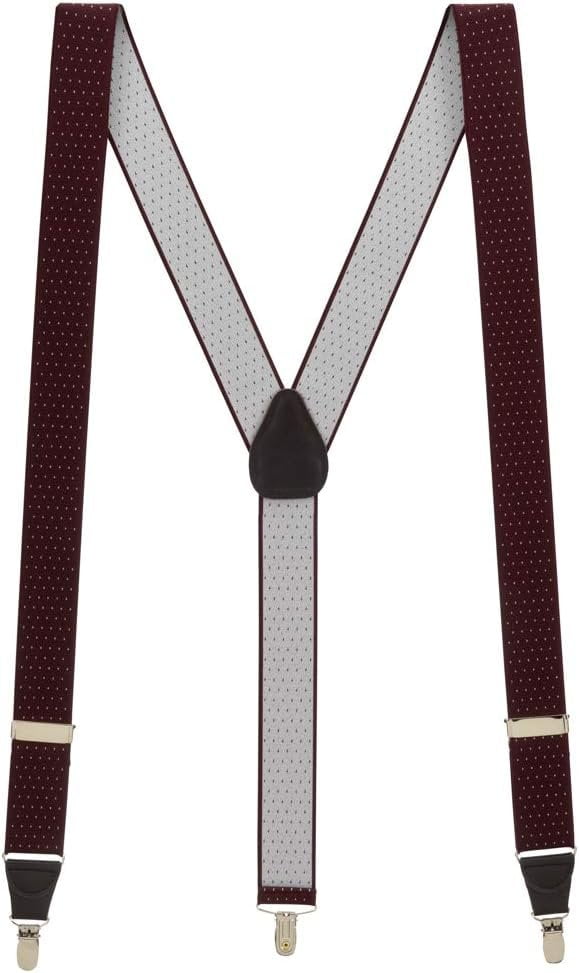 SuspenderStore Woven Pin Dot Suspenders - 1.38-Inch Wide Elastic - Clip ...