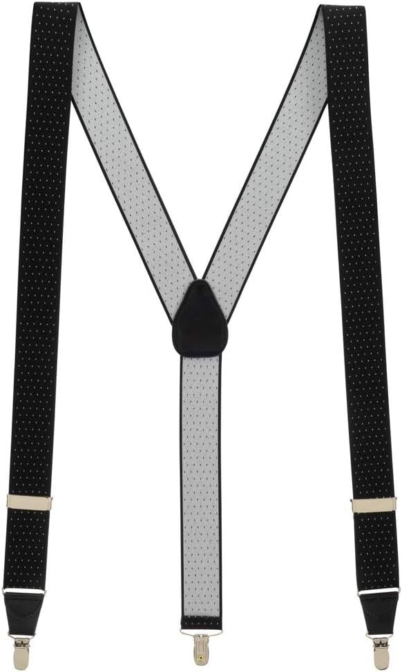 SuspenderStore Woven Pin Dot Suspenders - 1.38-Inch Wide Elastic - Clip ...