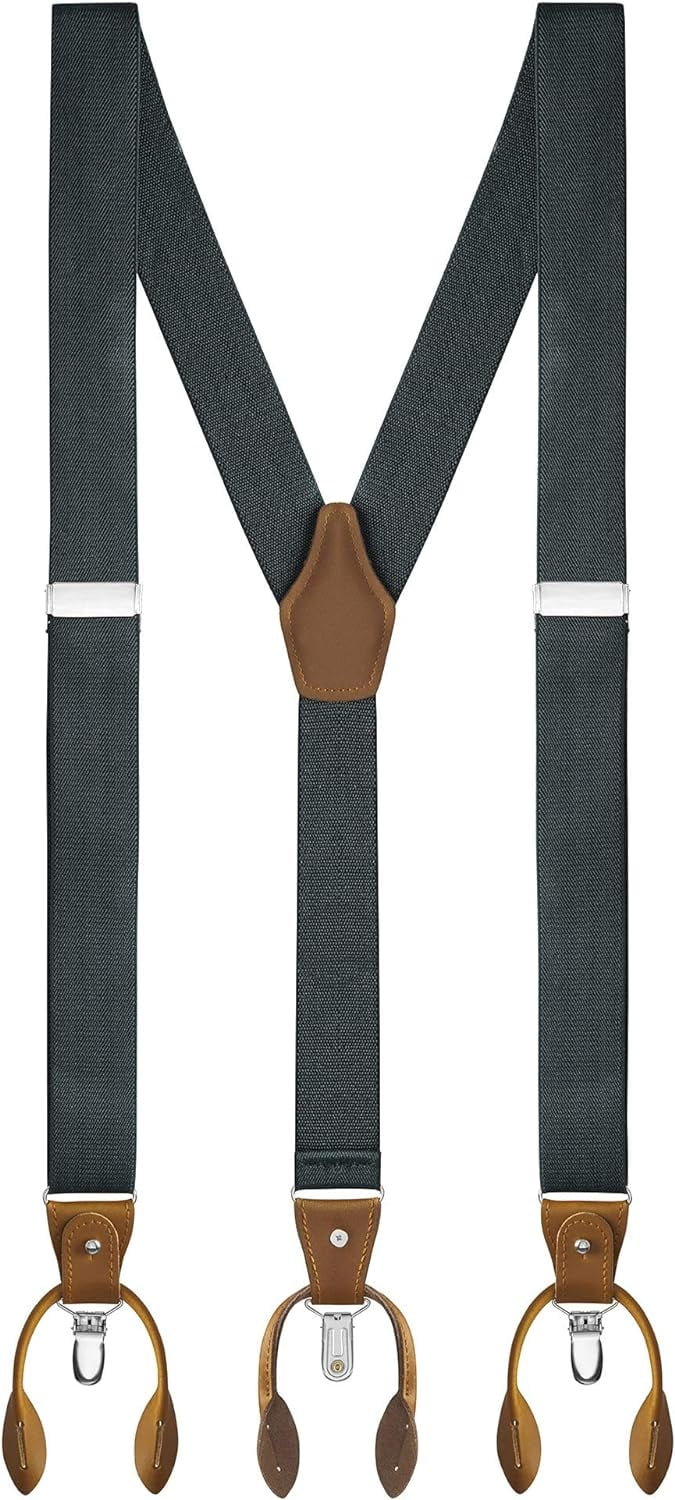 Suspenders For Men - 48" Adjustable Straps 1 1/4" - Y Back With Clips ...