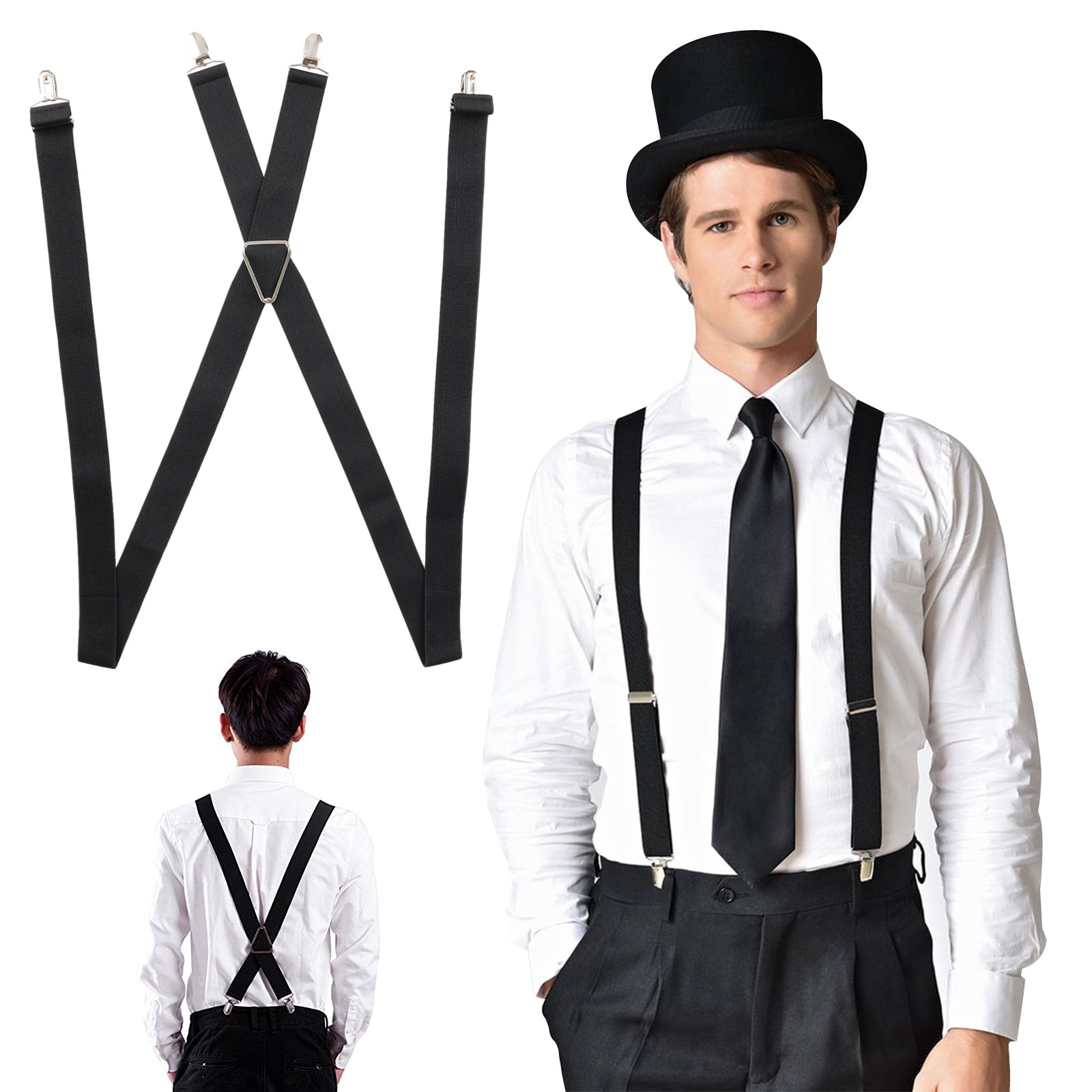 Suspenders for Men, Men's Shirt Braces Trousers Suspenders, X-Shaped ...