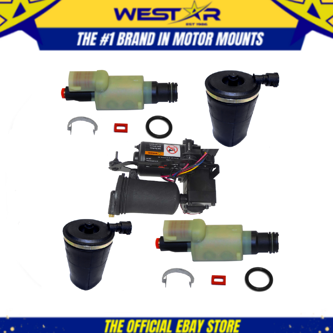 Suspension Air Spring-Air Compressor-Solenoid 5PCS Set Fit Lincoln Town ...