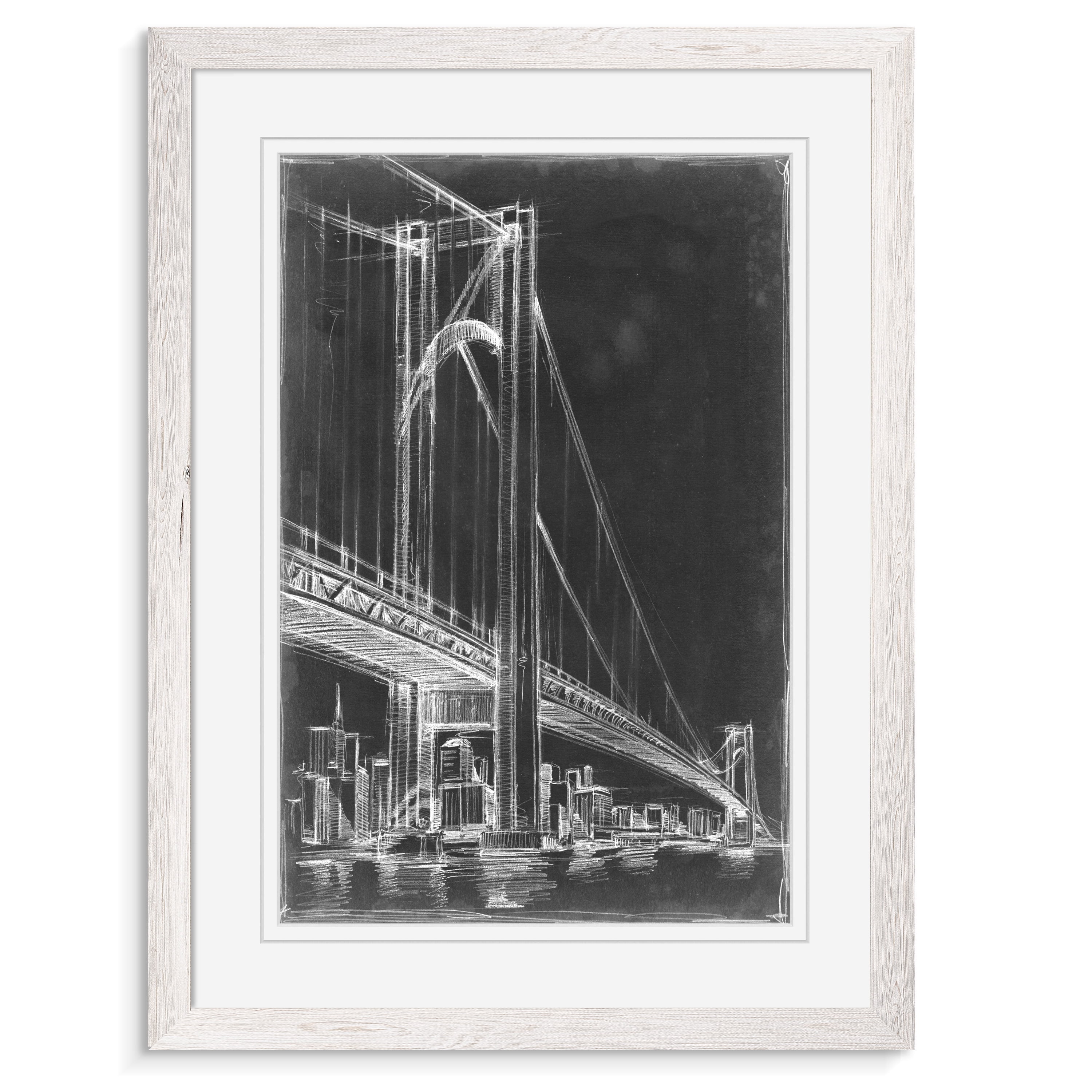 Wexford Home Suspension Bridge Blueprint I-Framed - White - 22X30 ...