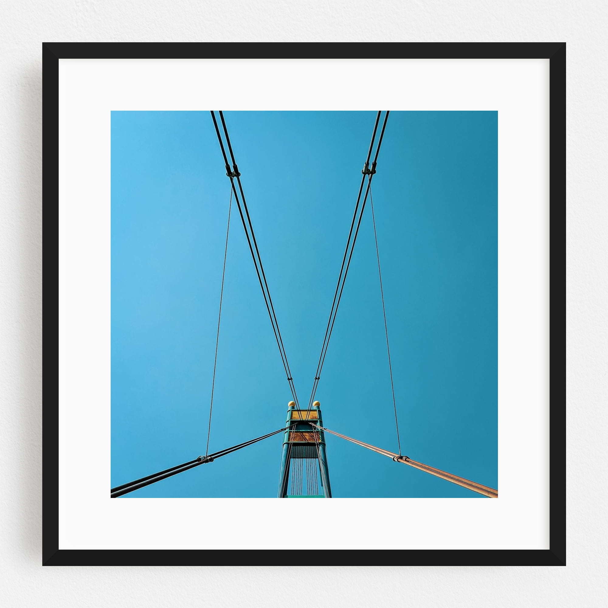 Suspension Symmetry: Bridge Cables Against Blue Sky - Photography ...
