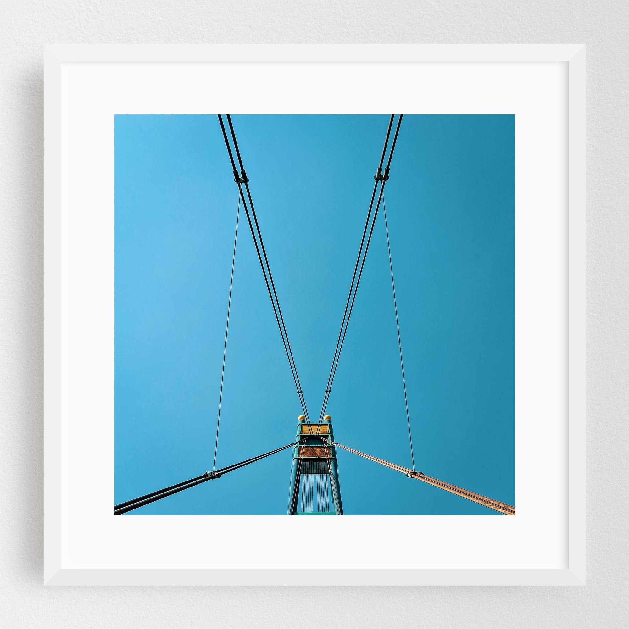 Suspension Symmetry: Bridge Cables Against Blue Sky - Photography ...