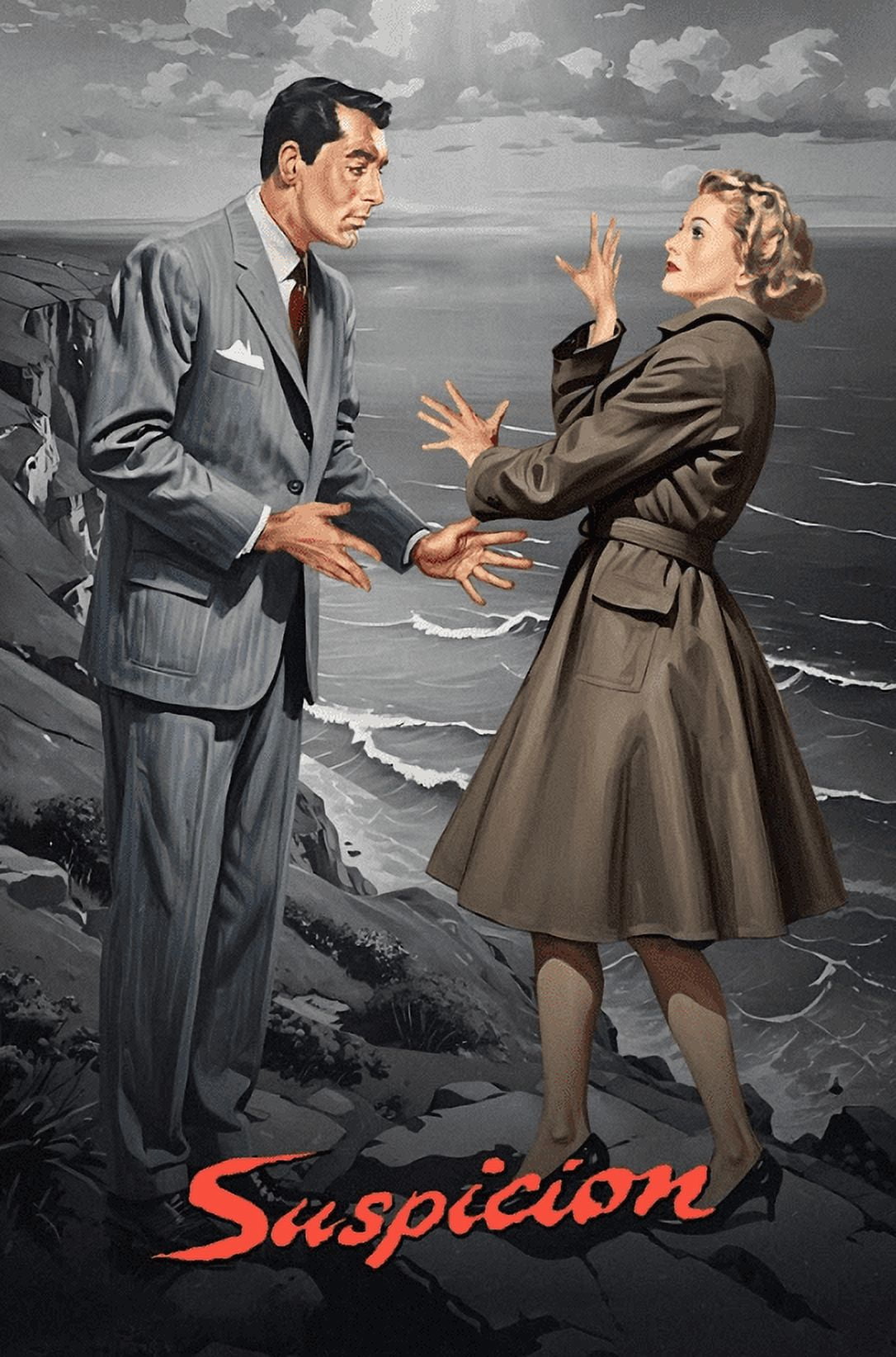 Suspicion 1941 Movie Poster 24x36 Alfred Hitchcock Mystery Thriller ...