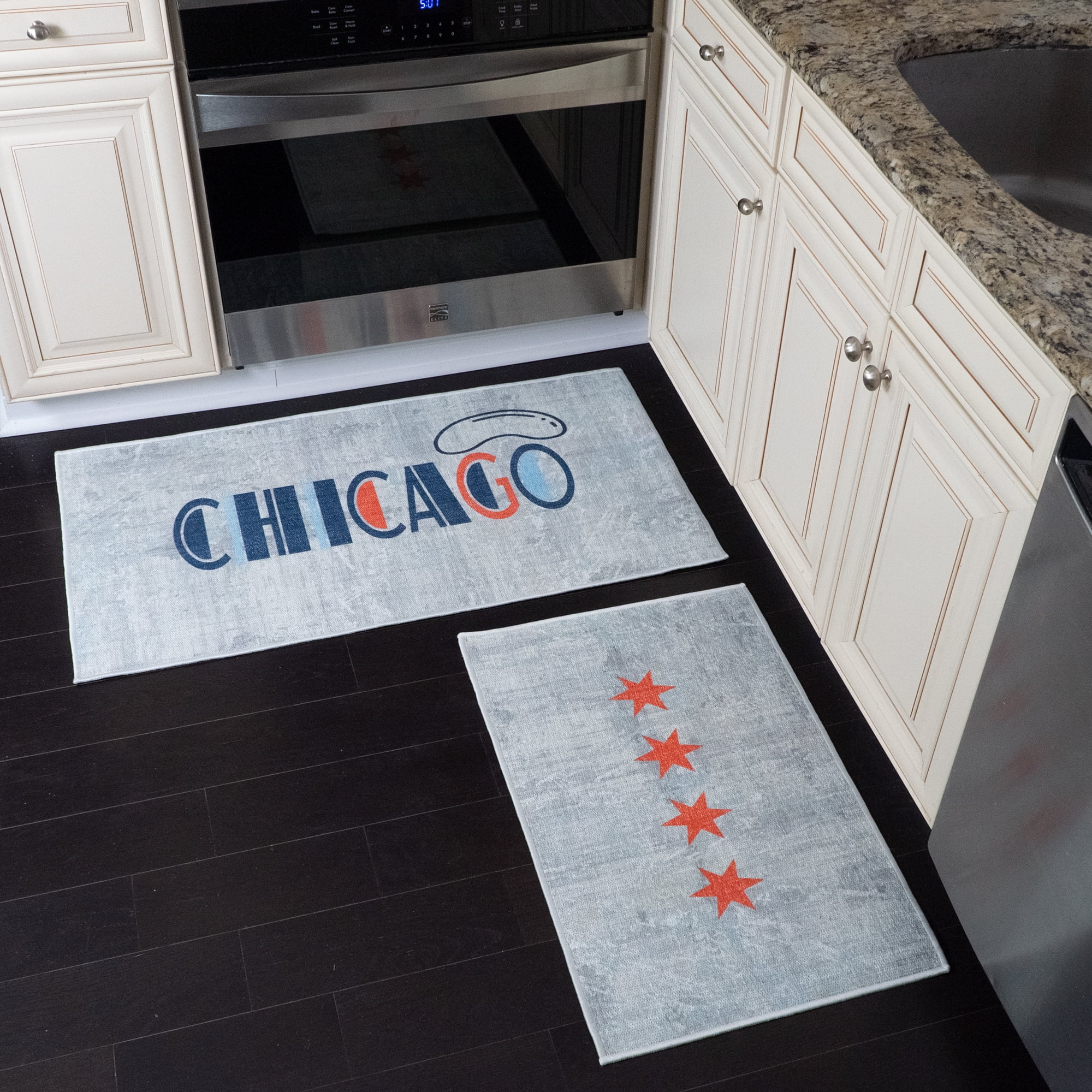 Sussex Home US States Design Non Skid Washable Kitchen Runner Rugs Set ...