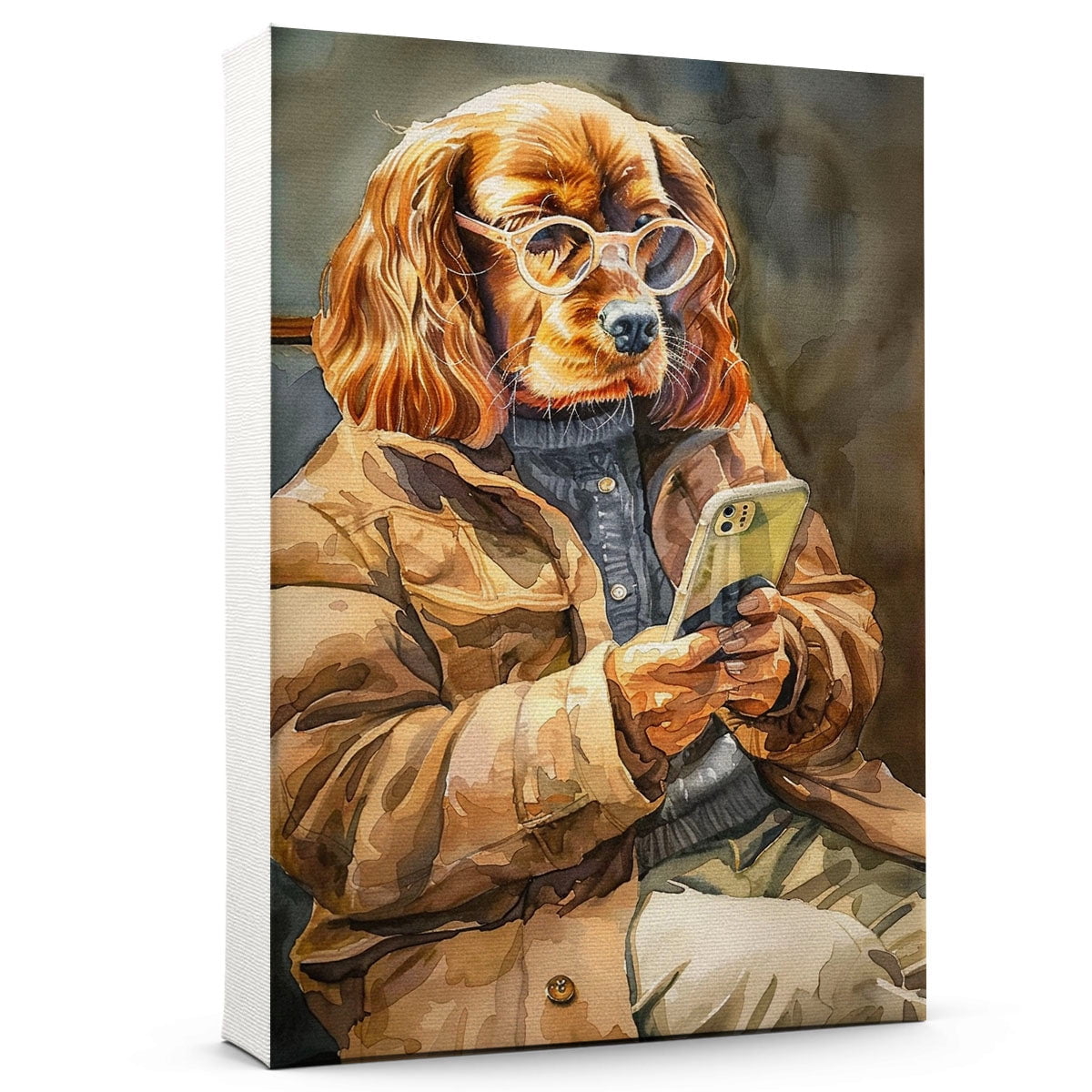 Sussex Spaniel Dog Siting On Toilet Poster Unframe, Sussex Spaniel Dog ...