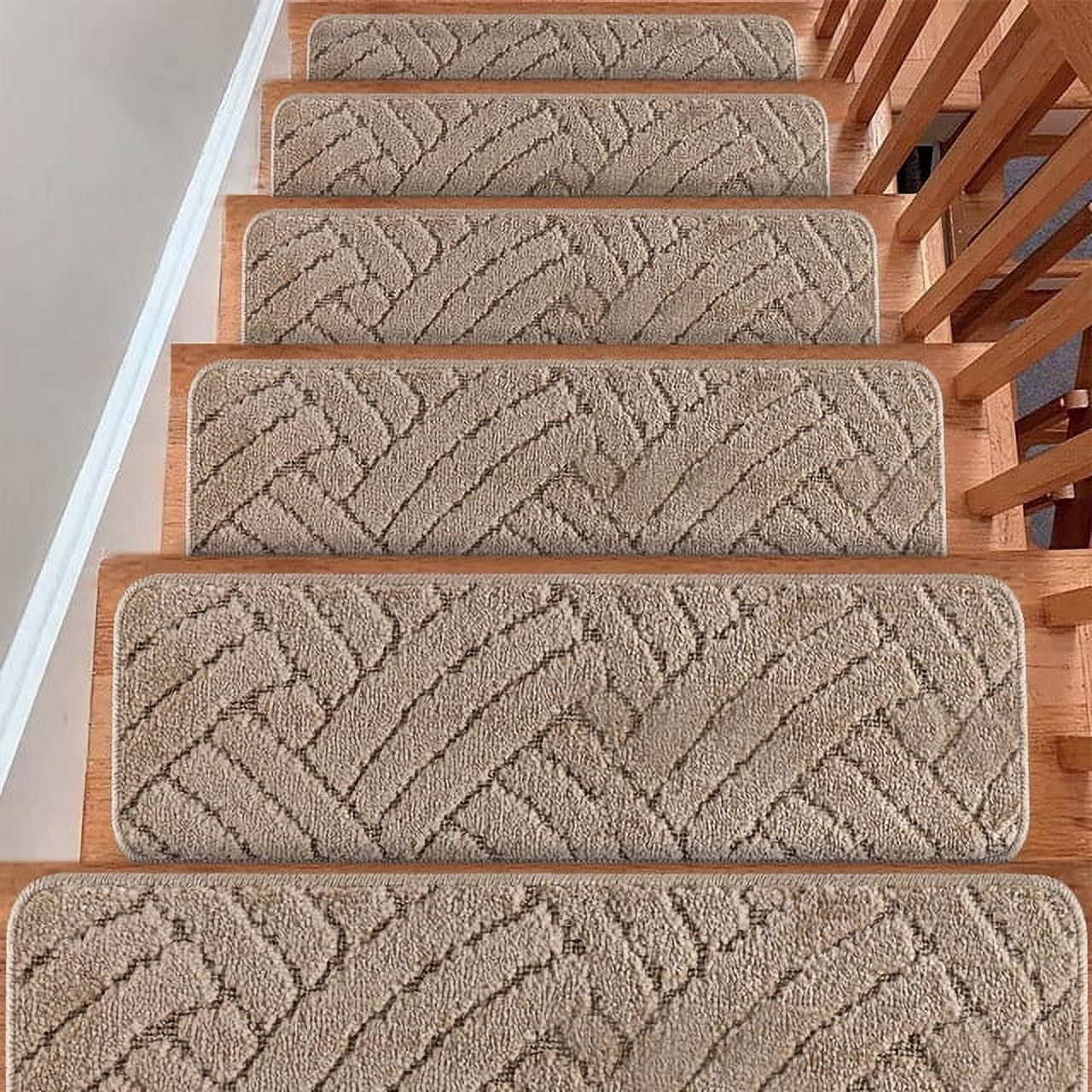 SussexHome Carpet Stair Treads for Wooden Steps - Indoor Staircase Step ...