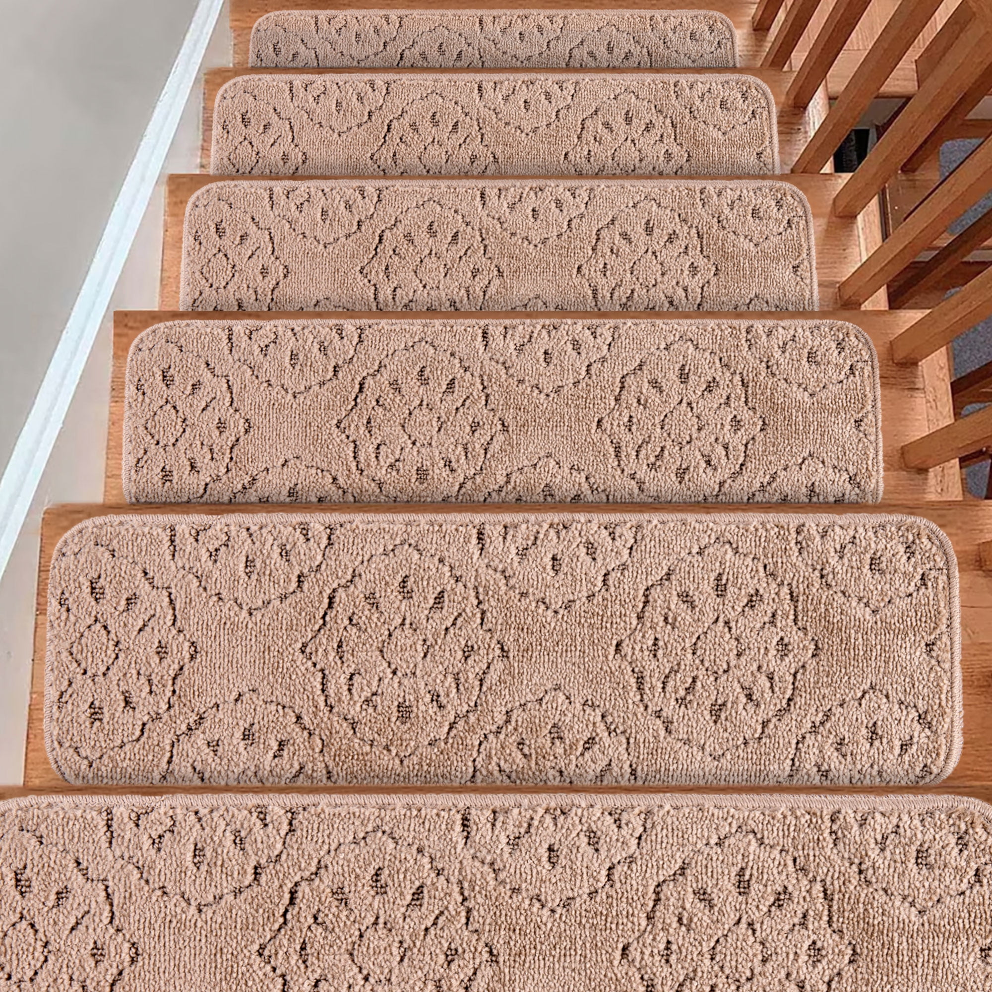 SussexHome Carpet Stair Treads for Wooden Steps - Indoor Staircase Step ...