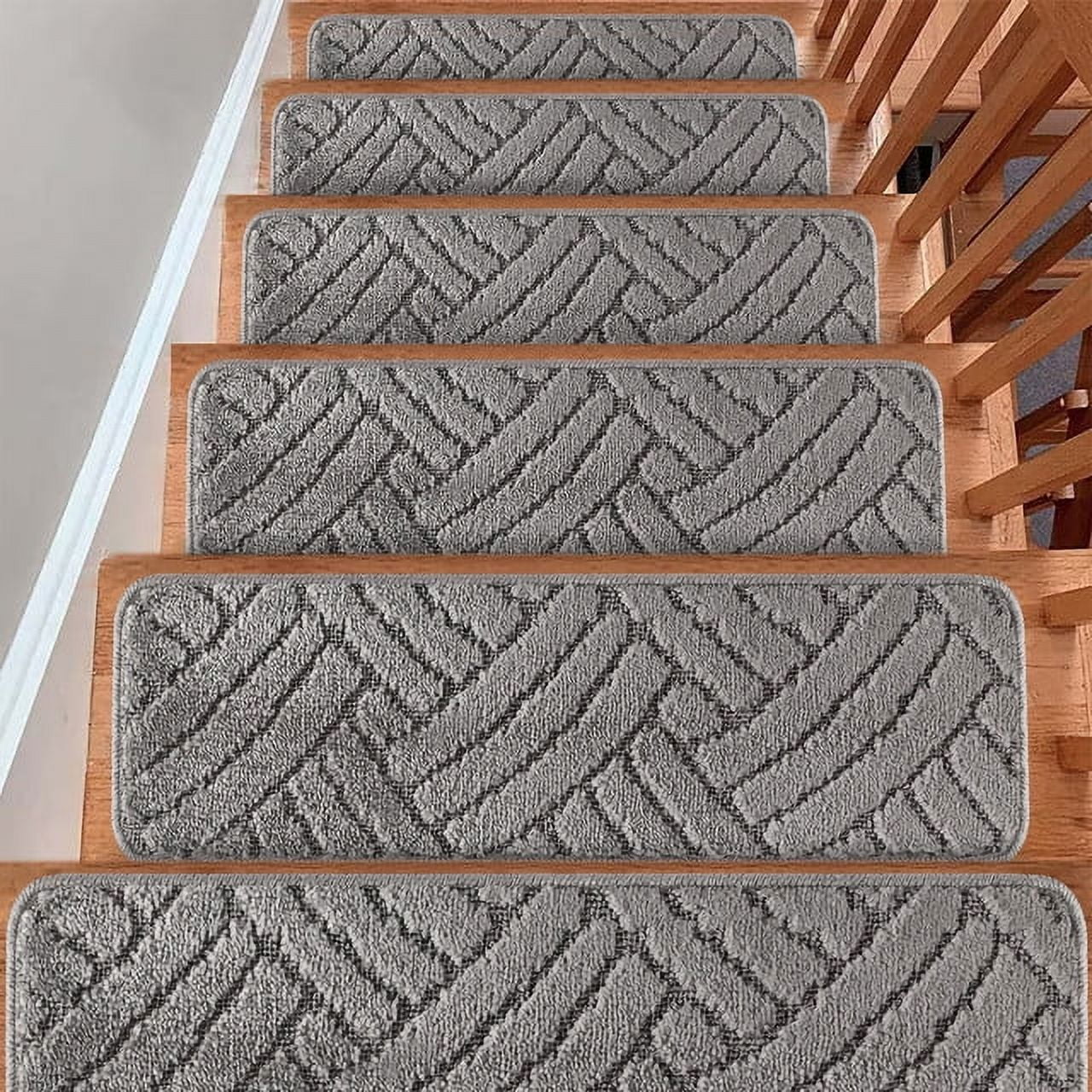 SussexHome Carpet Stair Treads for Wooden Steps - Indoor Staircase Step ...