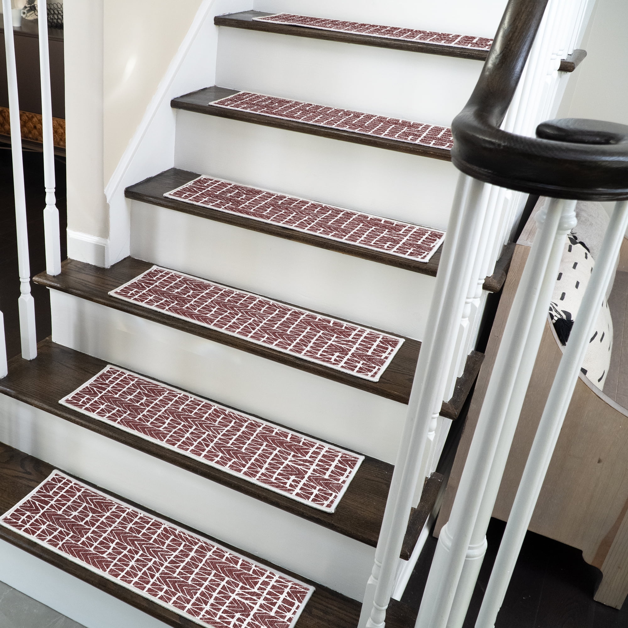 SussexHome Hudson Design 9" X 28" Stair Treads - 150 % Cotton Anti-Slip ...