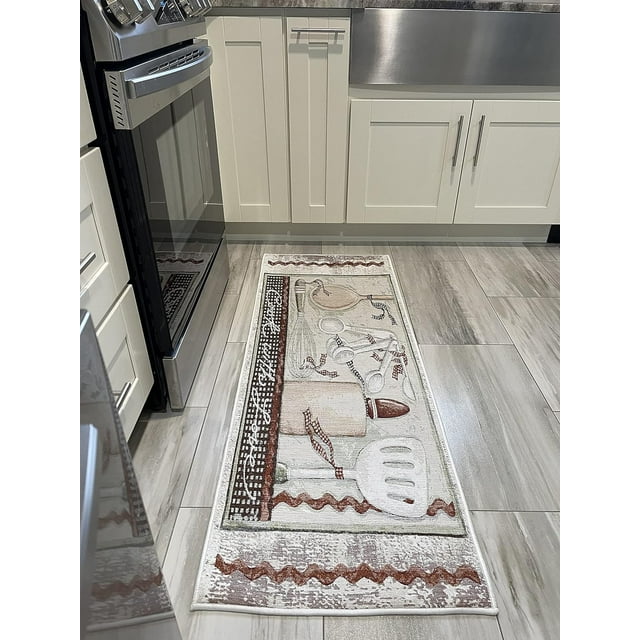 SussexHome Non Skid Washable Kitchen Runner Rug - Ultra-Thin 70 % ...