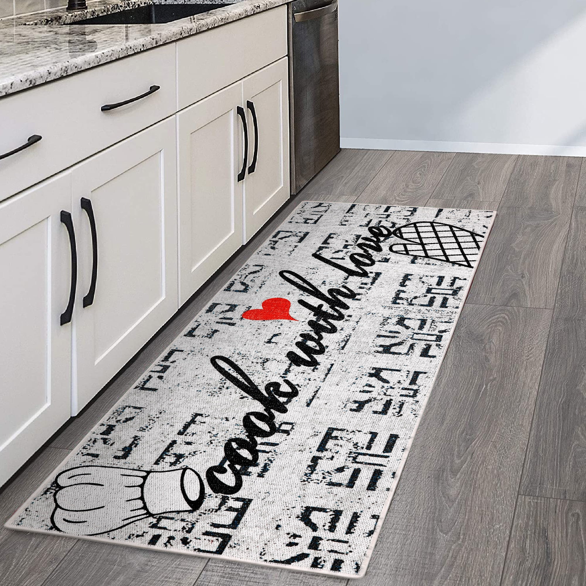 SussexHome Non Skid Washable Kitchen Runner Rug - Ultra-Thin 70 % ...