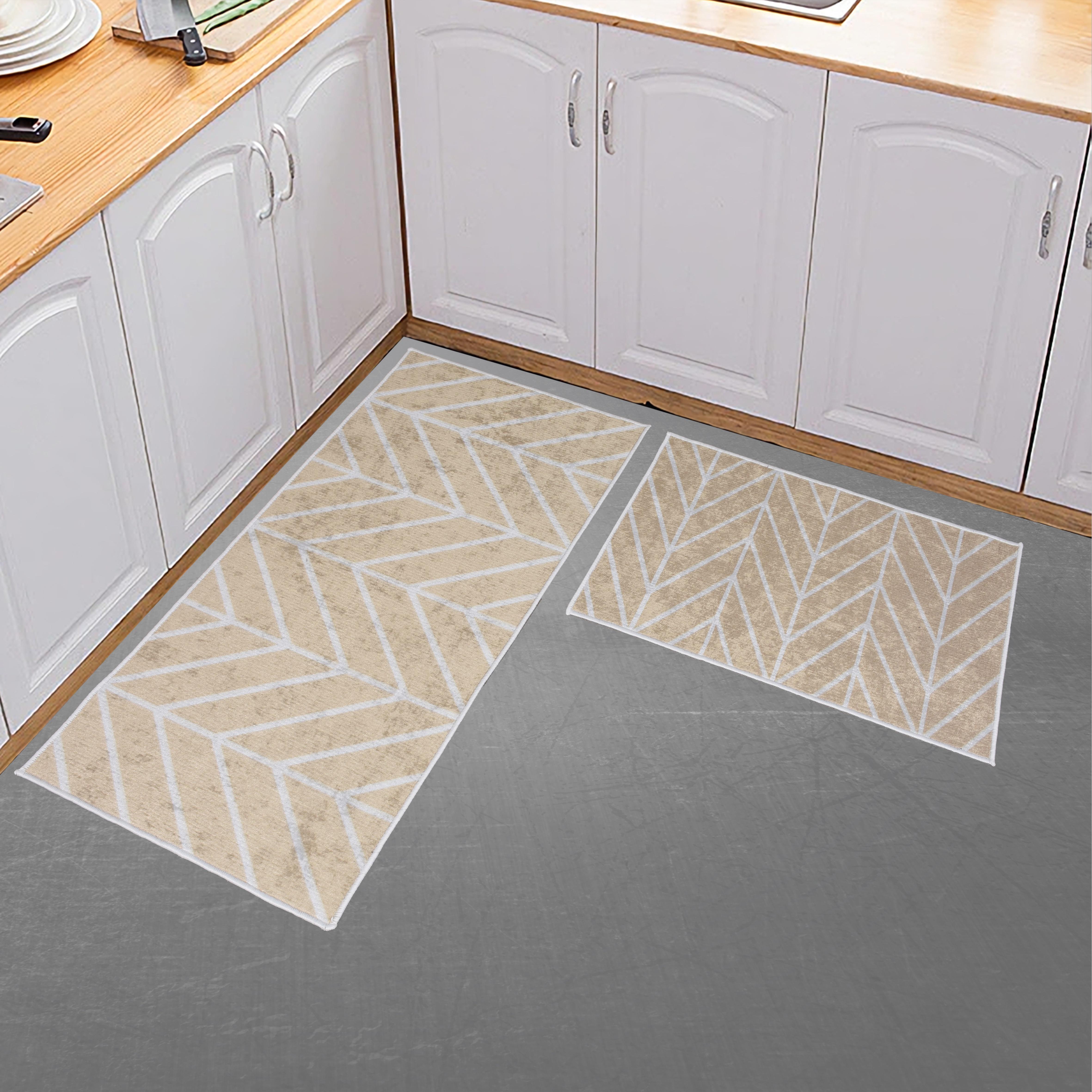 SussexHome Non Skid Washable Kitchen Runner Rugs Set of 2 - Ultra-Thin ...