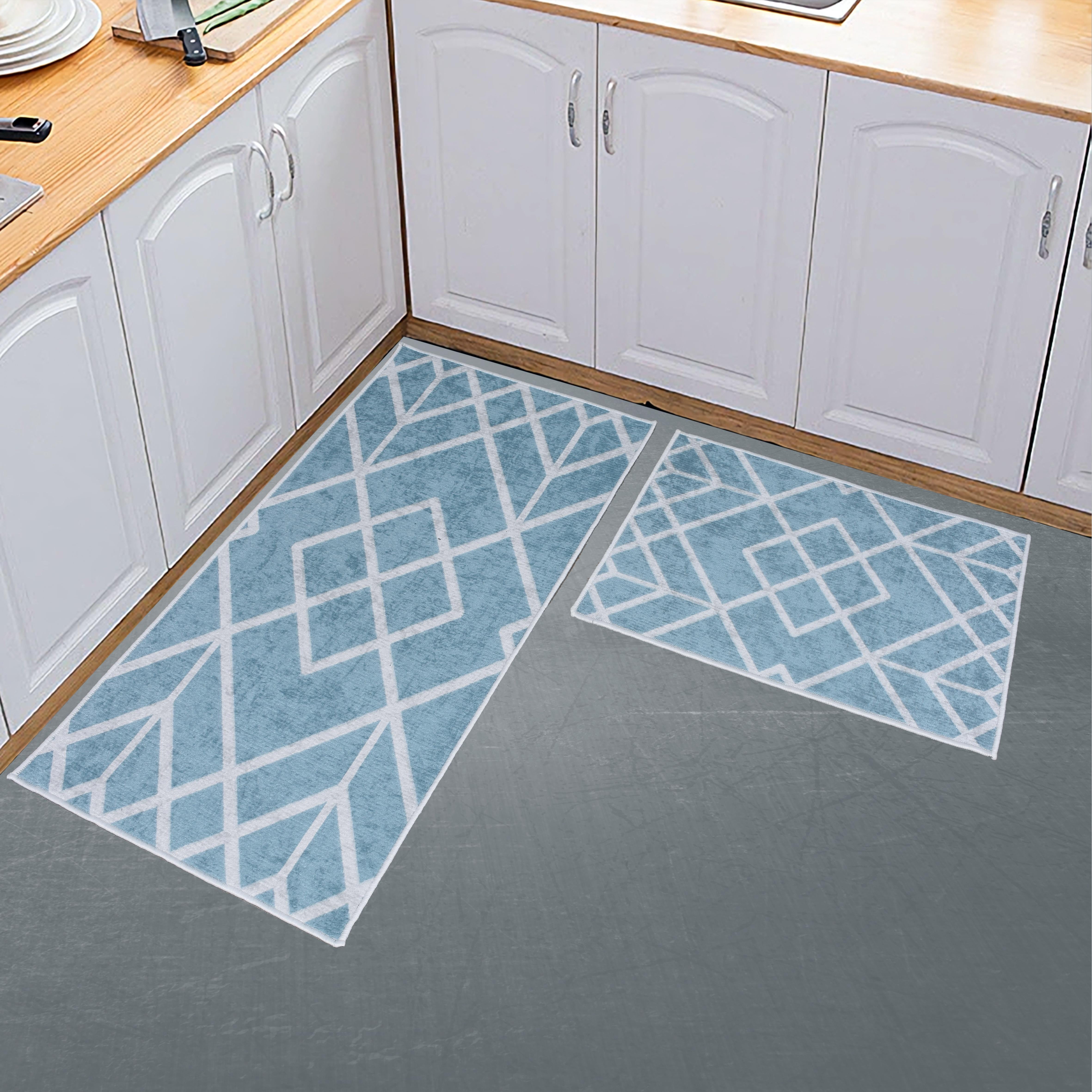SussexHome Non Skid Washable Kitchen Runner Rugs Set of 2 - Ultra-Thin ...