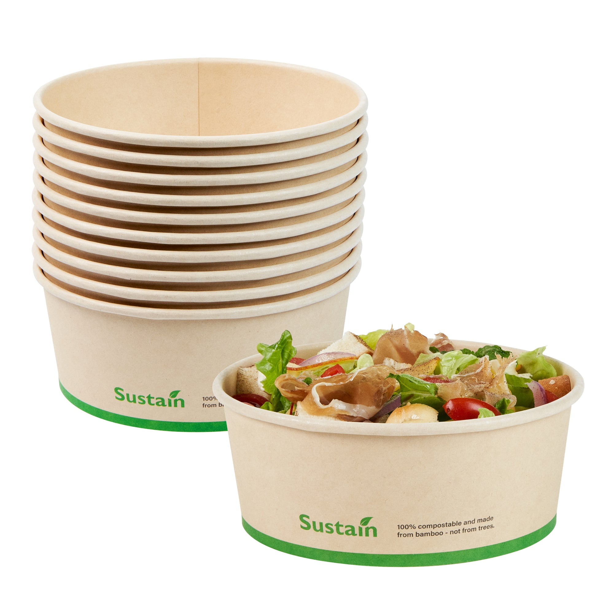 Sustain 44 Ounce Sturdy Paper Take Out Boxes, 50 Round Take Out Food ...