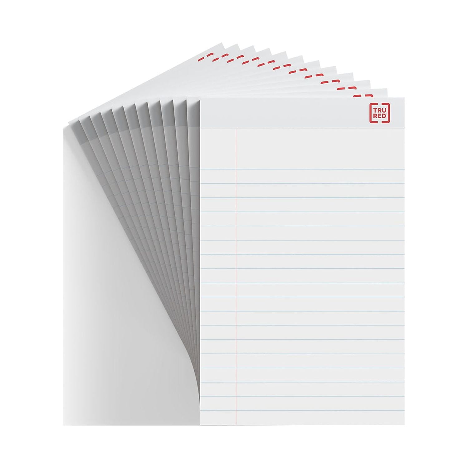 "TRU RED Eco-ID 5"" x 8"" Wide Ruled Notepads, White, 50 Sheets/Pad, 12 ...