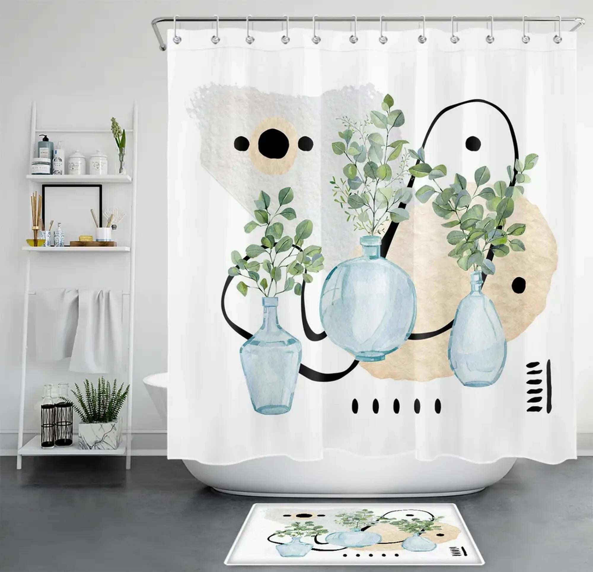 Sustainable Eucalyptus Leaf Shower Curtain for Chic Bathroom Design ...