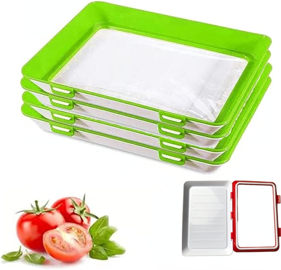 Sustainable & Reusable Food Preservation Tray, Stackable Food Storage ...