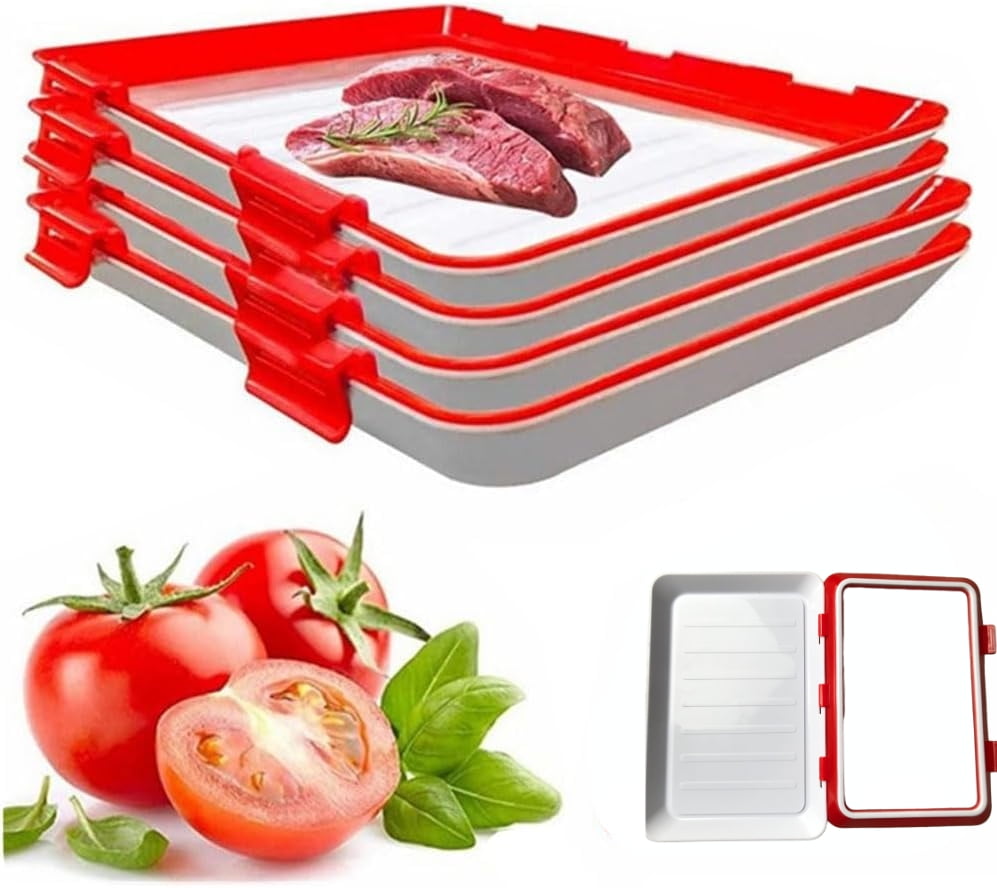 Sustainable & Reusable Food Preservation Tray, Stackable Food Storage ...