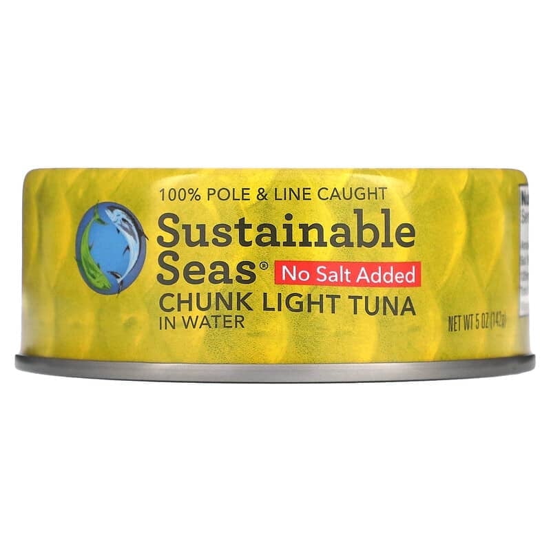 Sustainable Seas, Chunk Light Tuna In Water, No Salt Added, 5 oz Pack ...