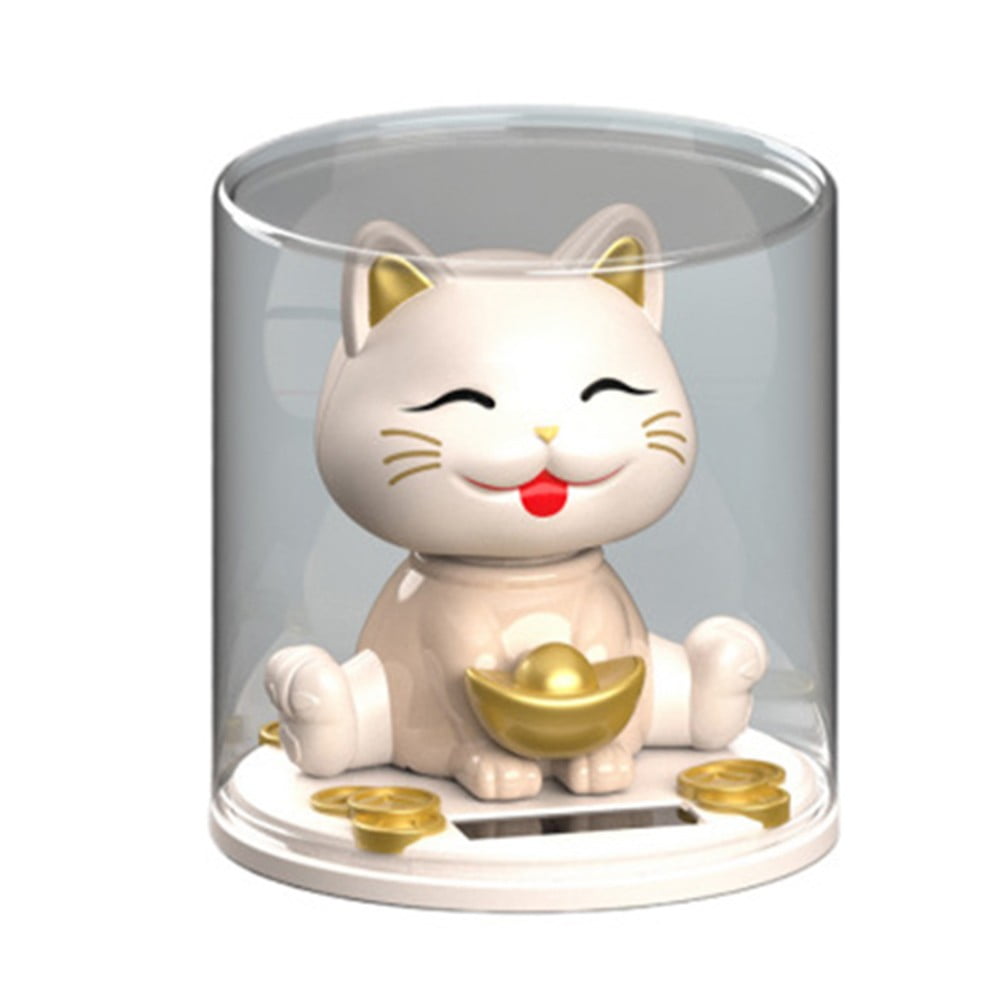 Sustainable Solar Nodding Lucky Cat A Modern Touch to Traditional Decor ...
