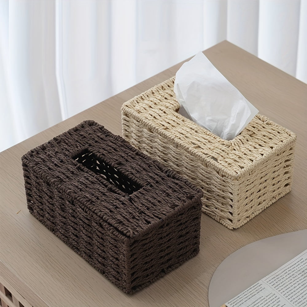 Sustainable Wheat Straw Woven Tissue Box - Minimalist Design for ...