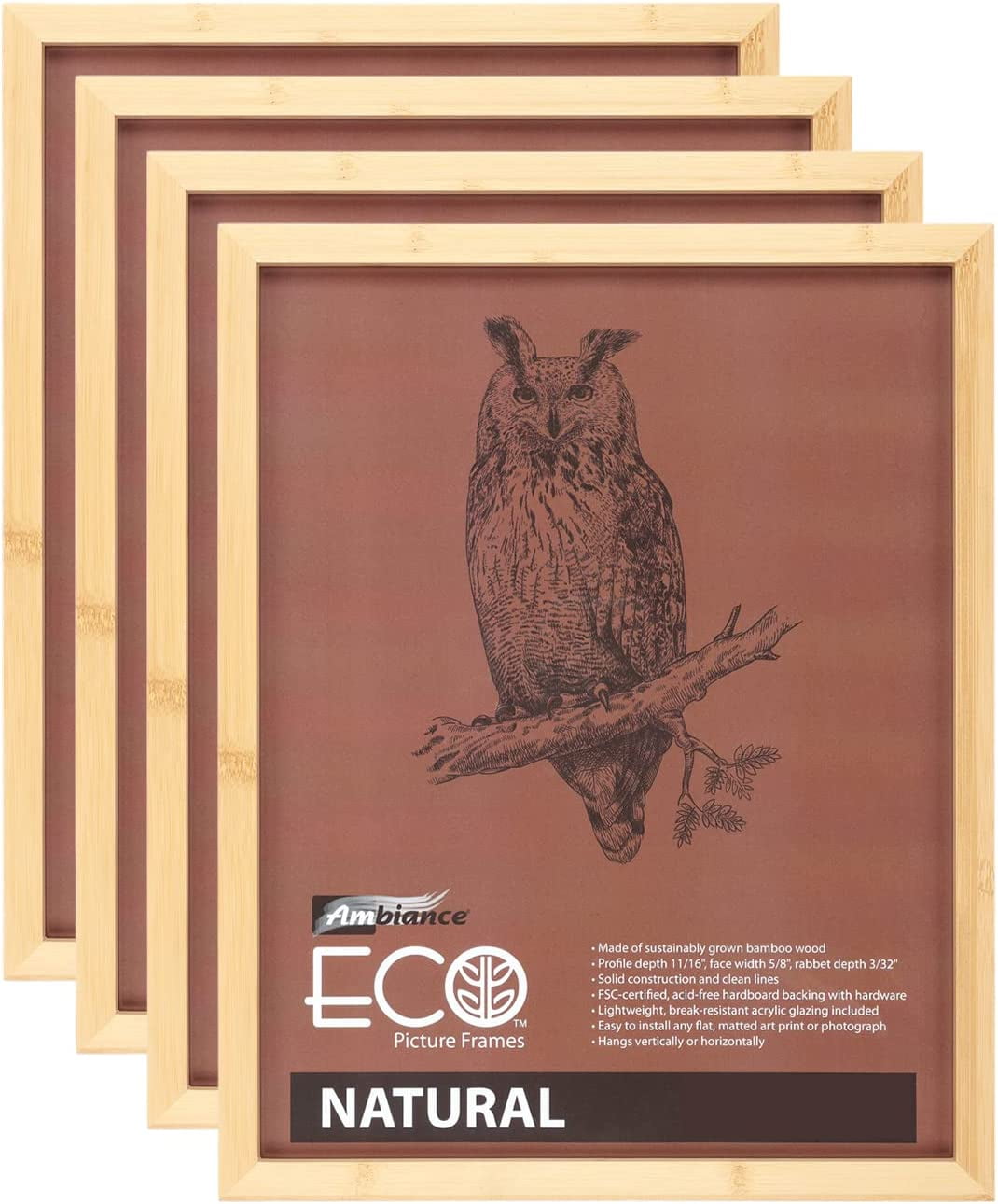 Sustainable Wood Eco-Friendly Minimalist Frames 4 Pack, for Artwork ...