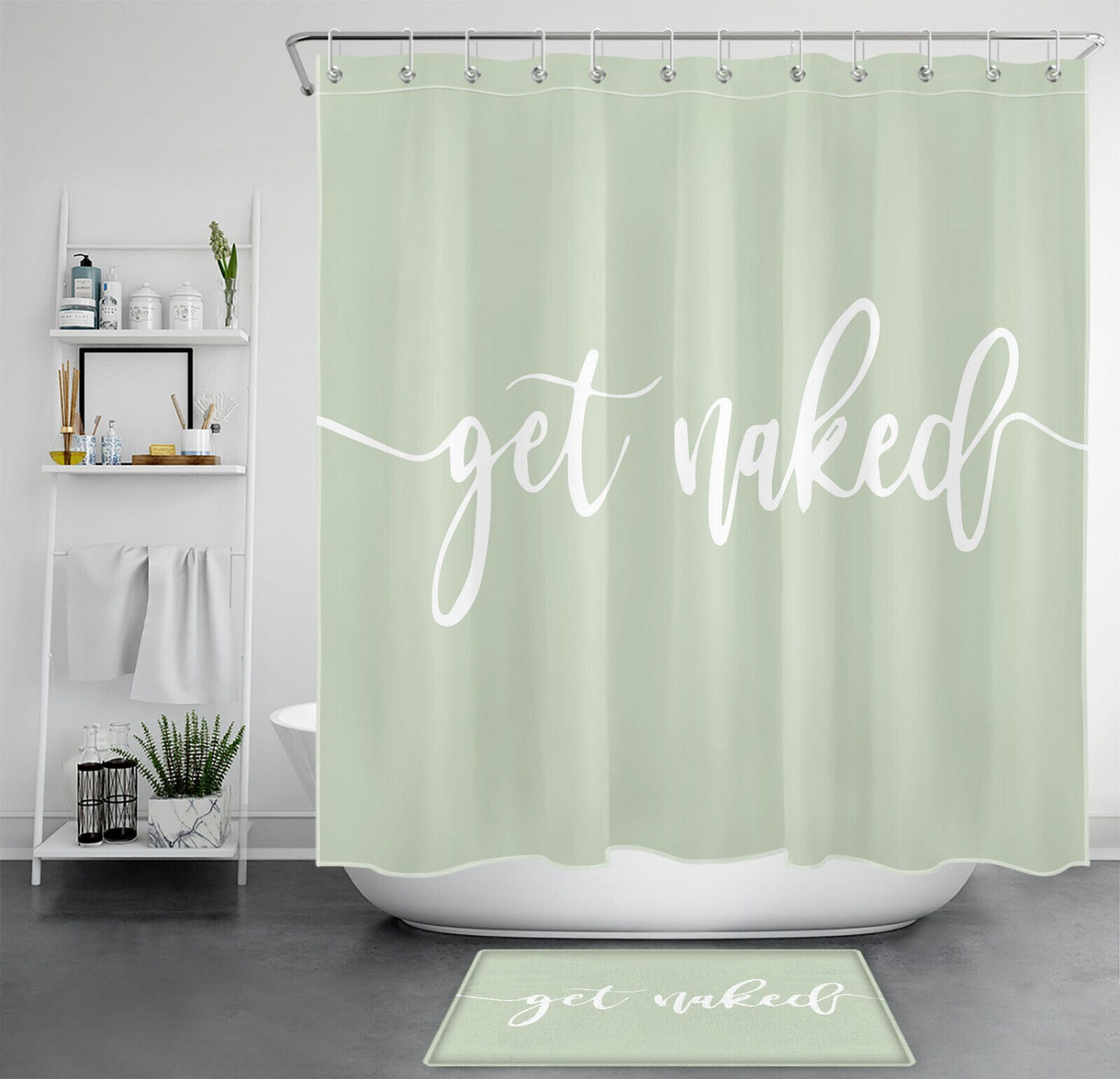 Sustainable And Playful Quote Shower Curtain For Modern Bathrooms