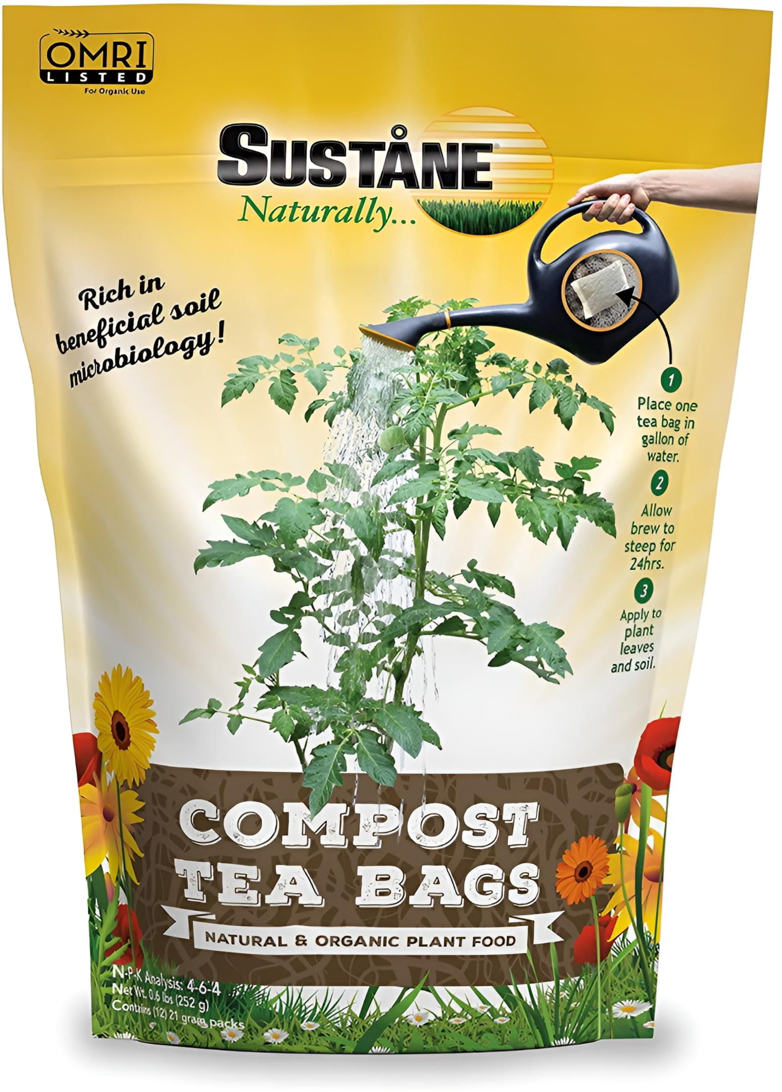 Sustane Organic Compost Tea Bags for Garden & Vegetables, Soil Building ...