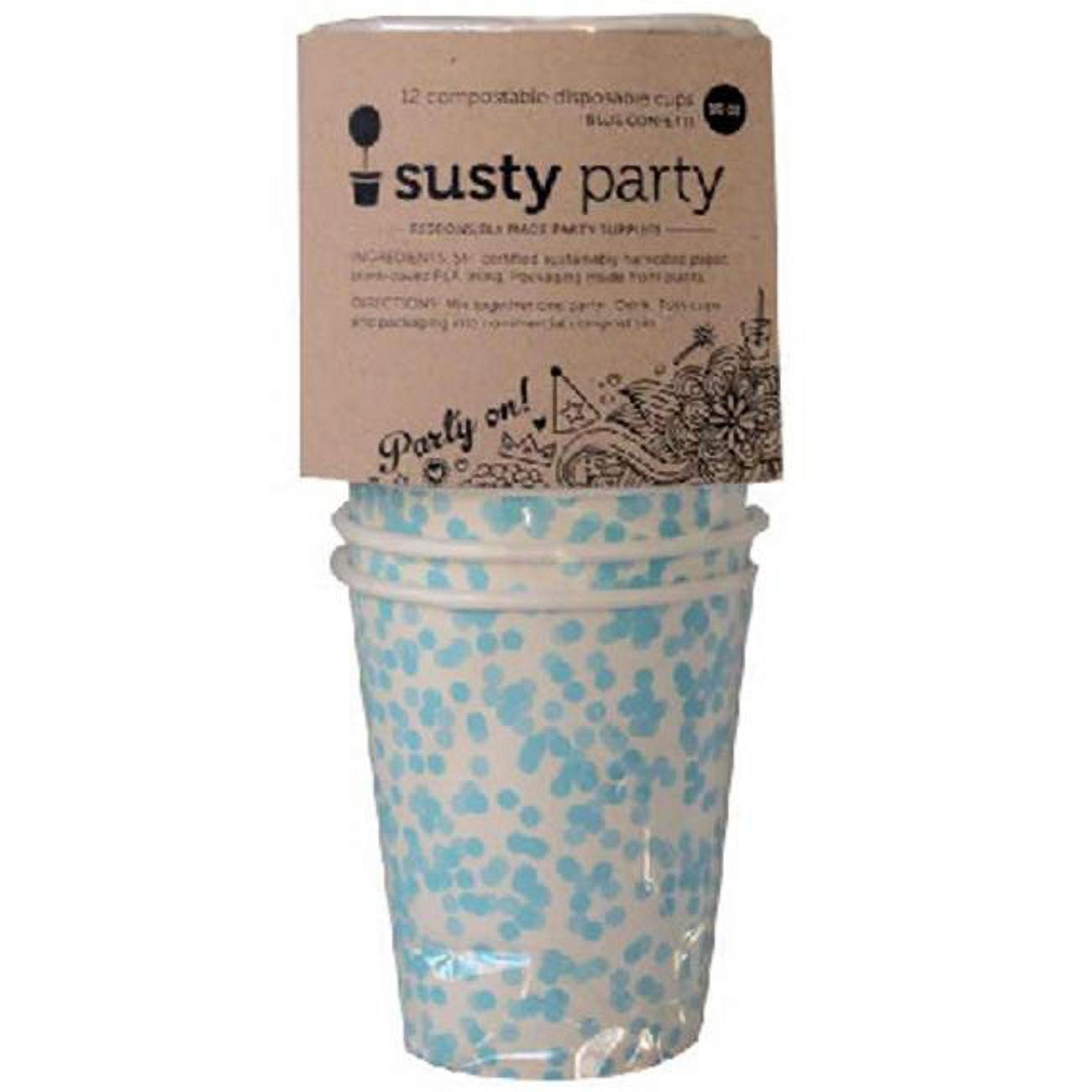 Susty Party BG18737 Susty Party Blue Cup 10 Oz - 12x12 CT - Walmart.com