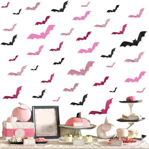 Susurprise Bat Wall Decor, 48PCS 3D Halloween Bat Wall Stickers, Bat ...