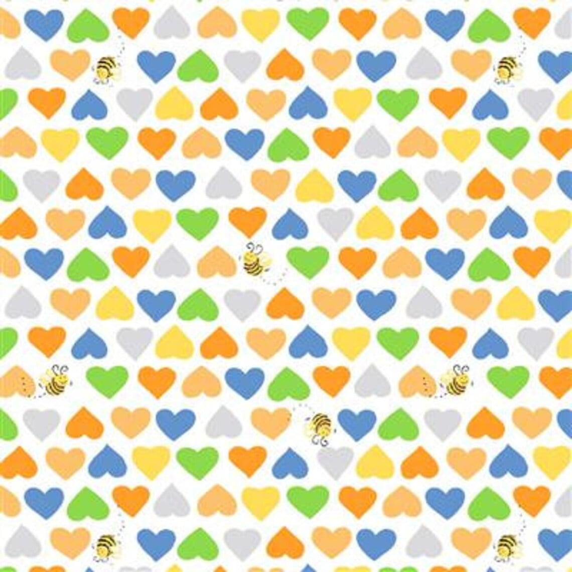 Susybee Hearts and Bees by Susy Bee, Clothworks 100% Cotton Fabric sold ...