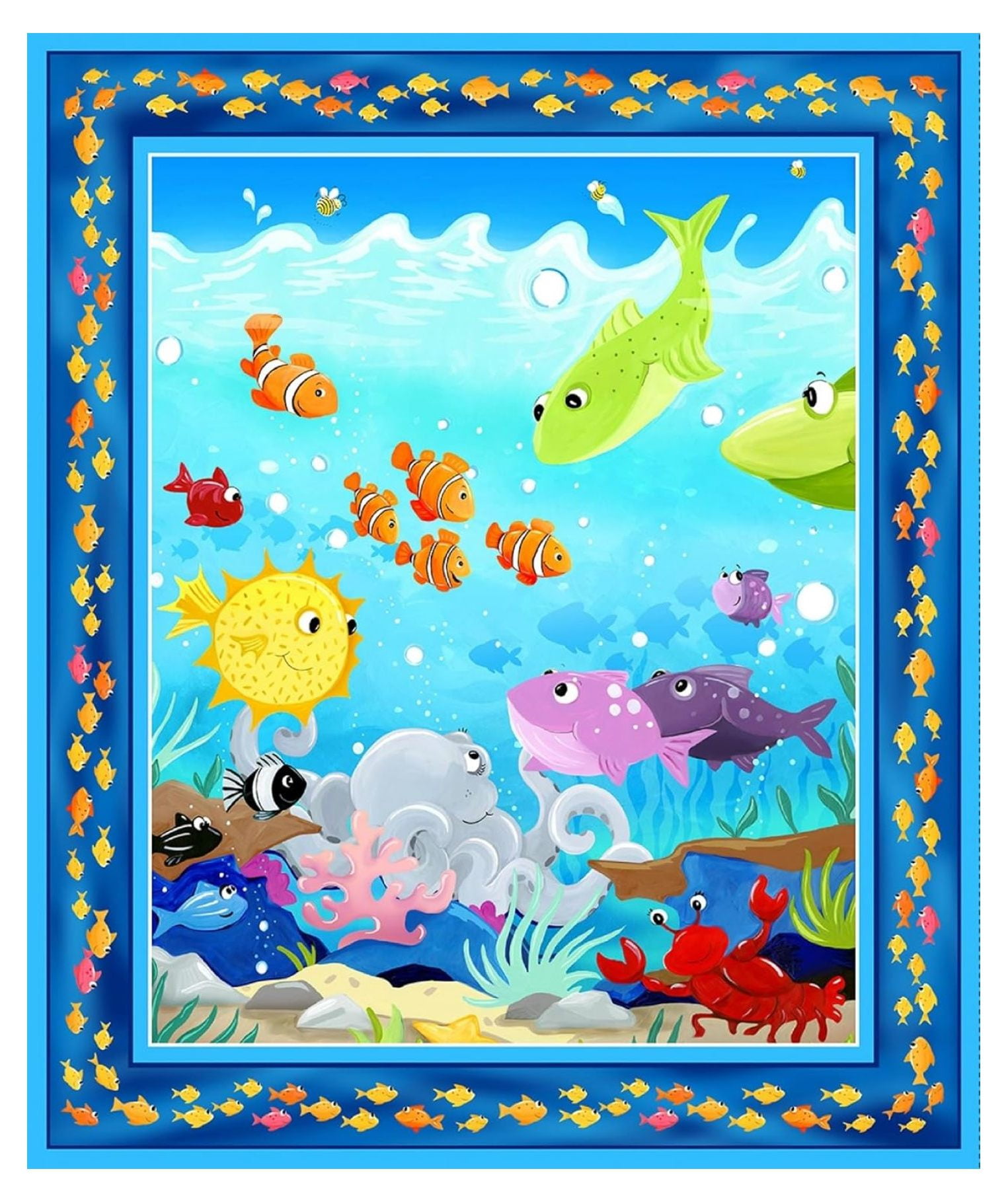 Susybee Multi Under The Sea Digital 36in Fabric Panel - Walmart.com